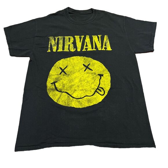 Urban Outfitters | Shirts | Nirvana Smiley Face Band Tshirt Distressed ...